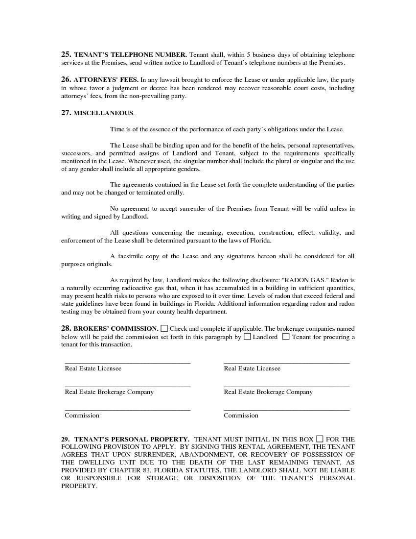 Download Free Florida Single Family Residential Lease Agreement